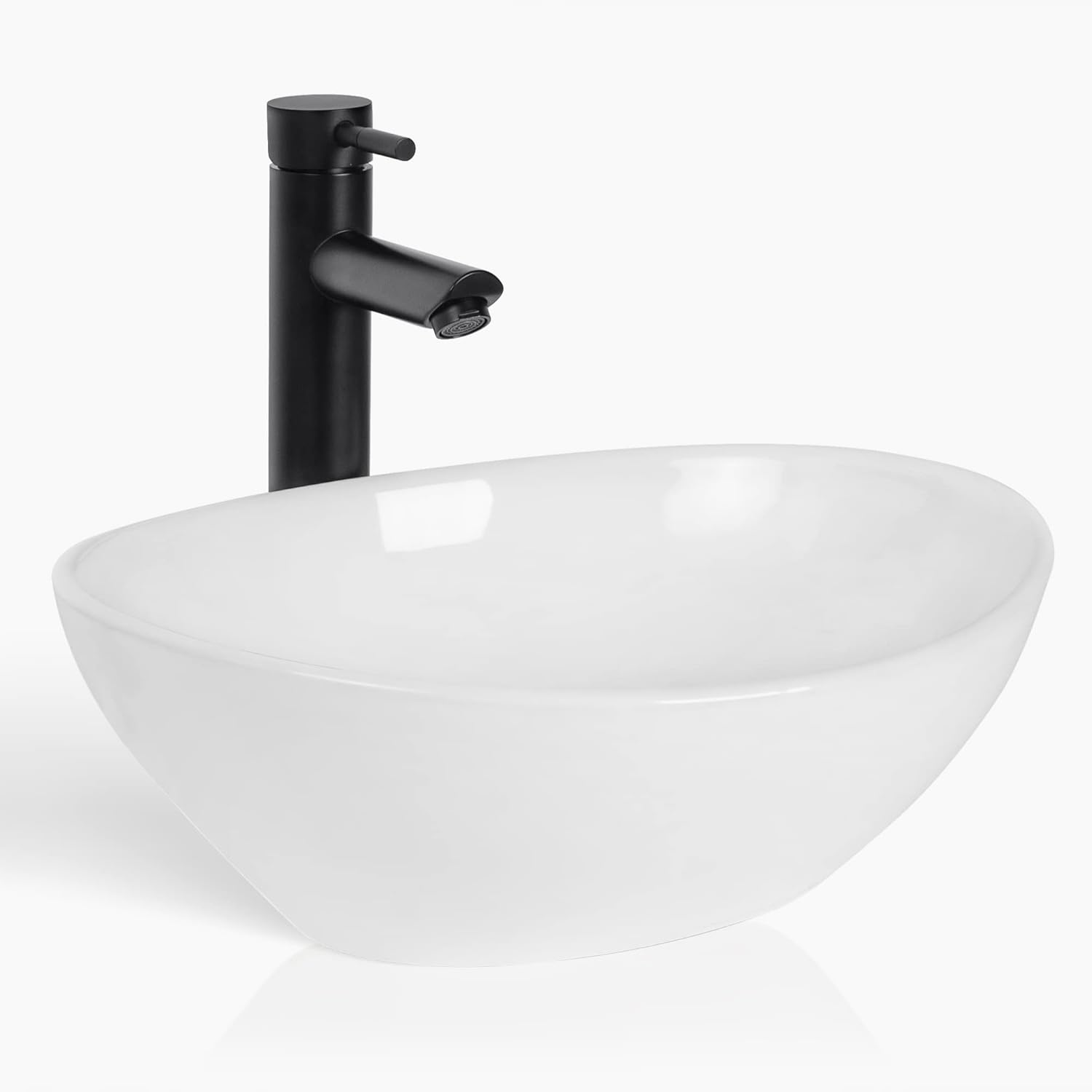 Petit lavabo ovale à poser ou à suspendre, pour toilettes d'invités, WC ...