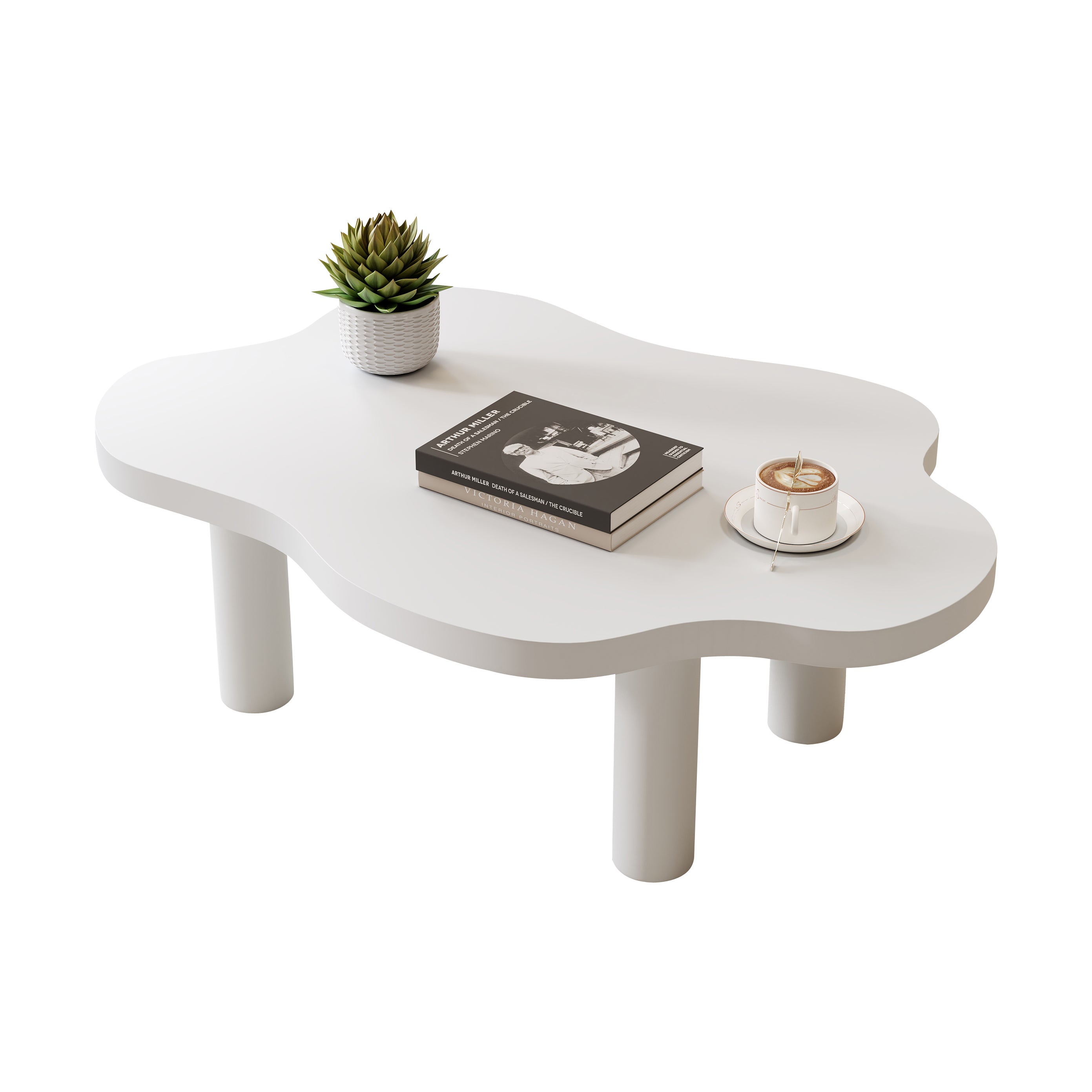 Table basse moderne design cartoon irrégulier 3 pieds stables blanc ...