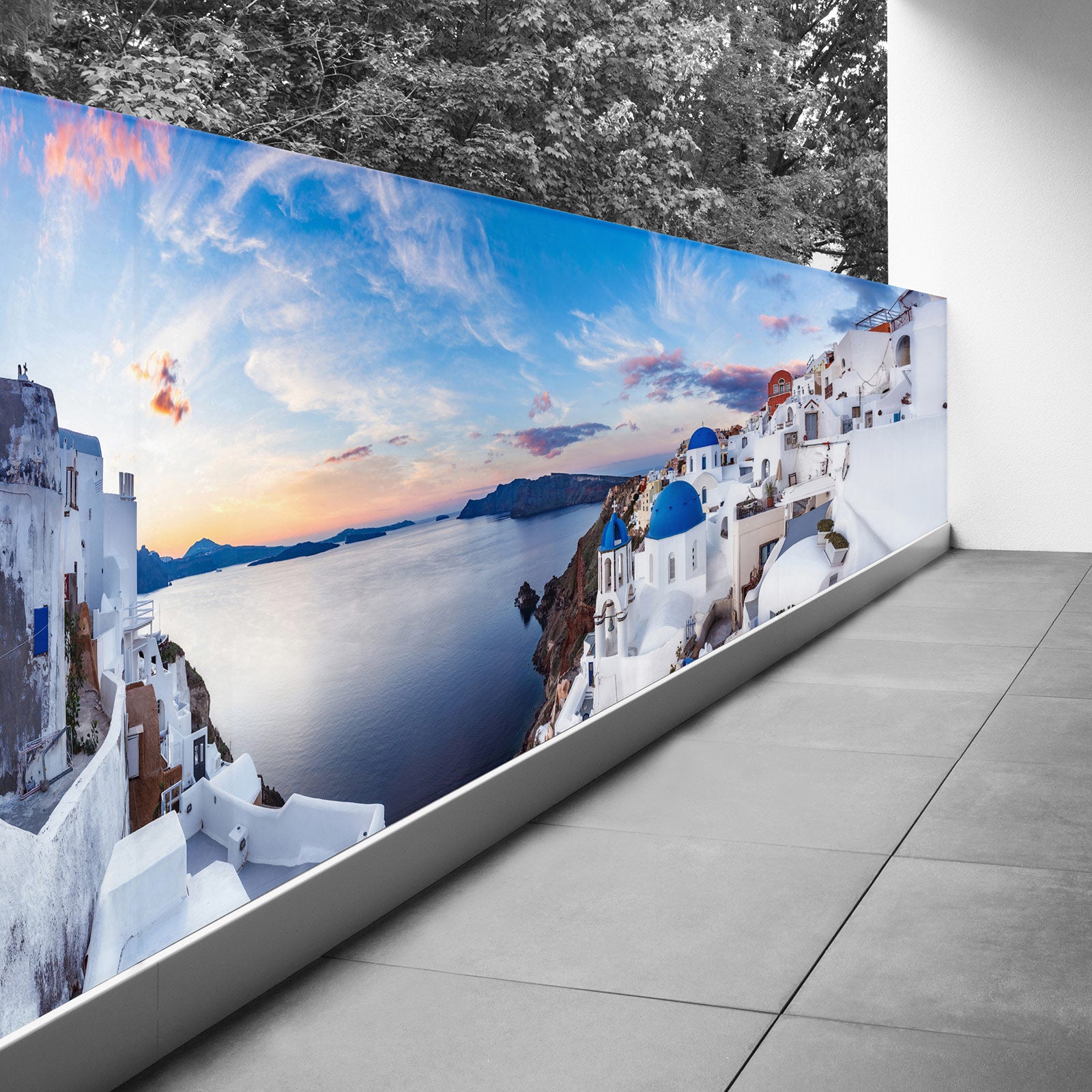 Brise vue Trompe l'oeil - 80x260 cm - Santorin - Bâche 100% d ...