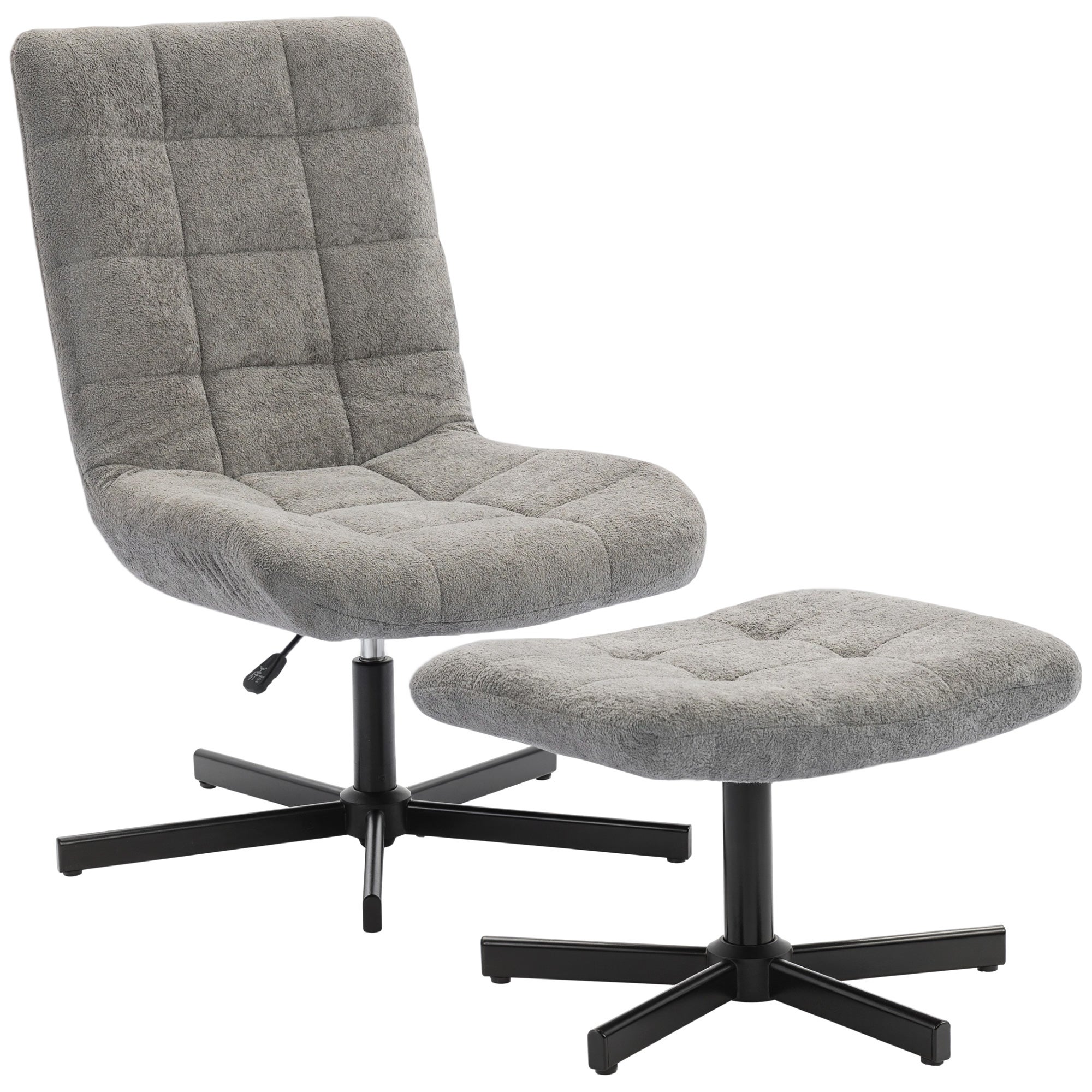 Fauteuil de salon avec repose-pieds velours HOMCOM | Leroy Merlin