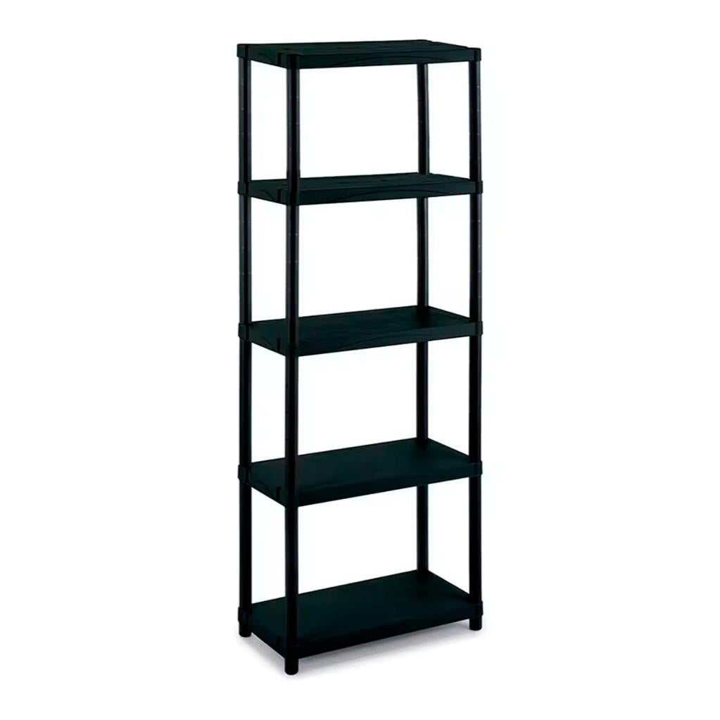 ORION91 Plastic Shelf Unit, 5 Shelves, Black Polypropylene (171x61x31 ...
