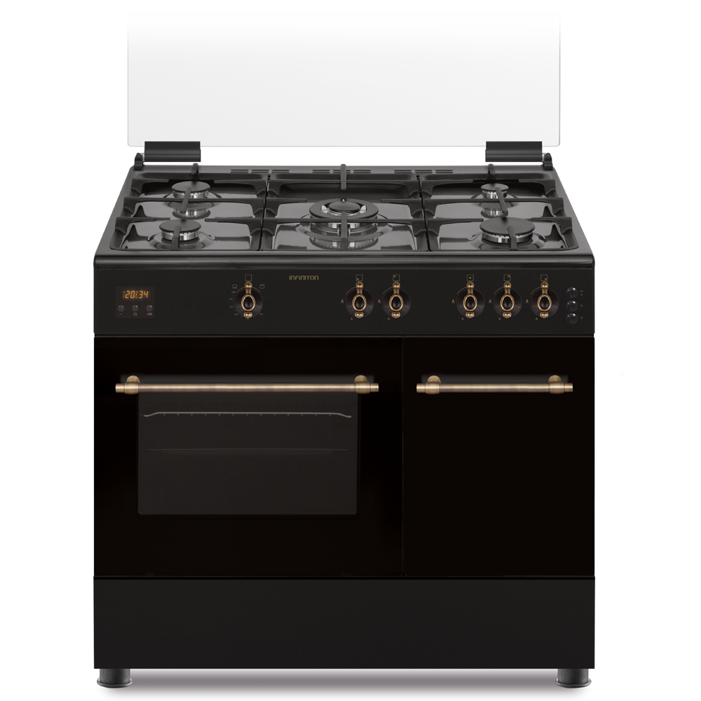 Cocina de Gas Natural, Butano con Horno Infiniton CCRST90EPH - Negro ...