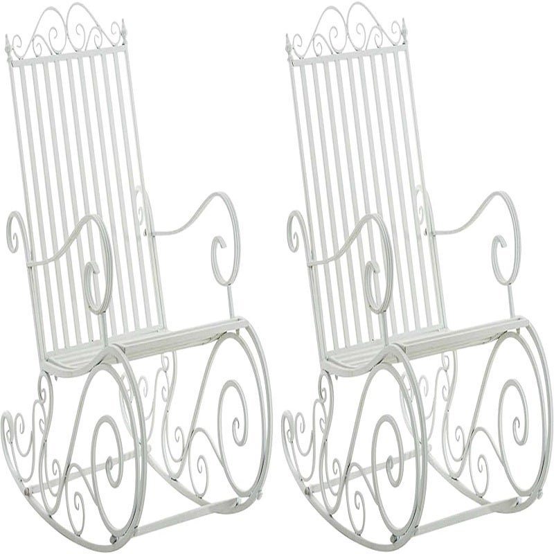 Fauteuils A Bascule en Fer Forgé Rocking-Chair D'Extérieur avec Dossier ...