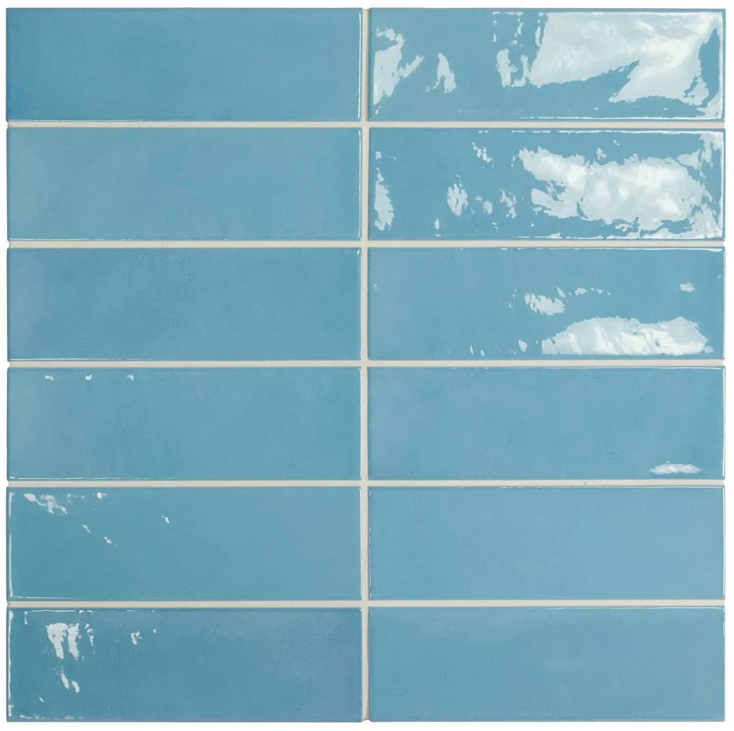 Faïence Effet Zellige Bleu VILLAGE 6,5x20 Azure Blue - Les Carreaux de ...