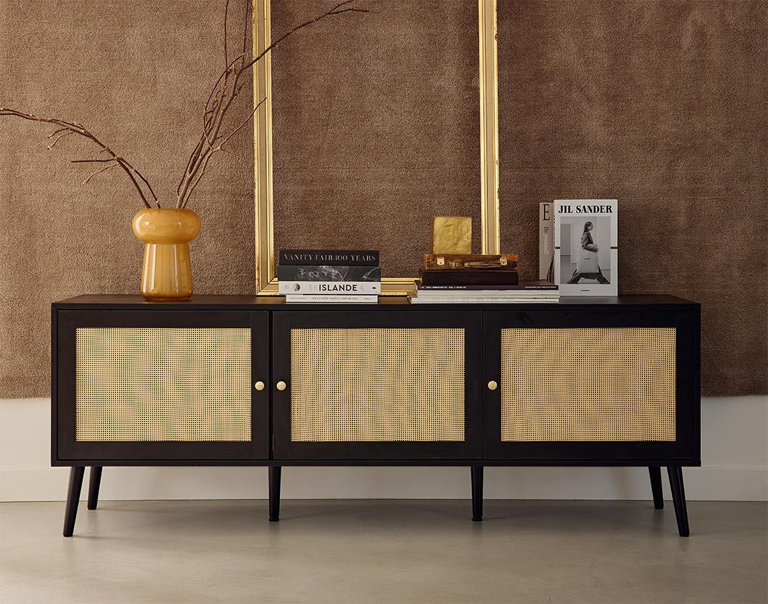 Meuble TV style contemporain 167*39*60 cm noir - GOTO - Best Mobilier ...