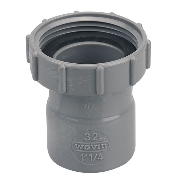 Douille d'évacuation PVC double Femelle D40 avec écrou 40x49 - WAVIN ...