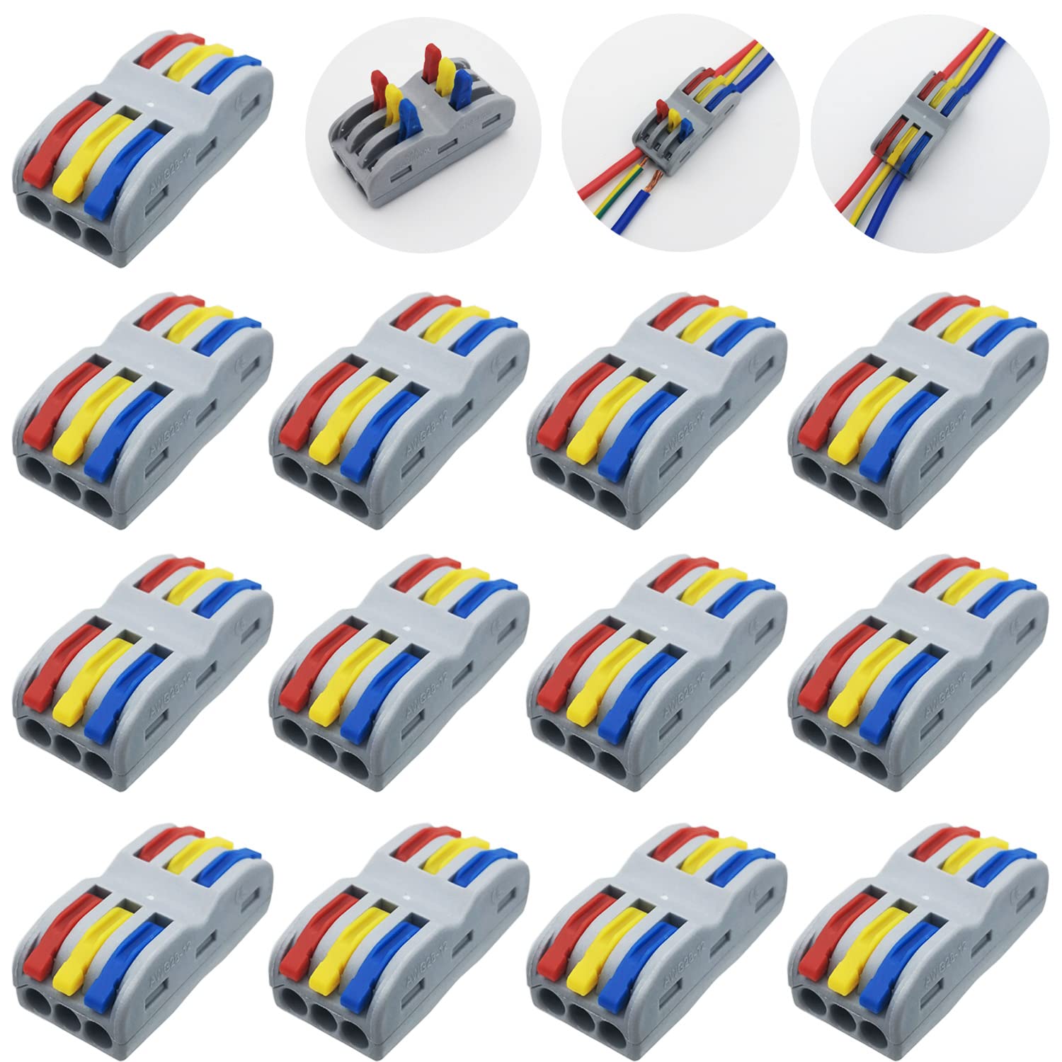 Connecteur Electrique,SPL-3 Bornes de Connexion, 3 in 3 out 6 Ports ...