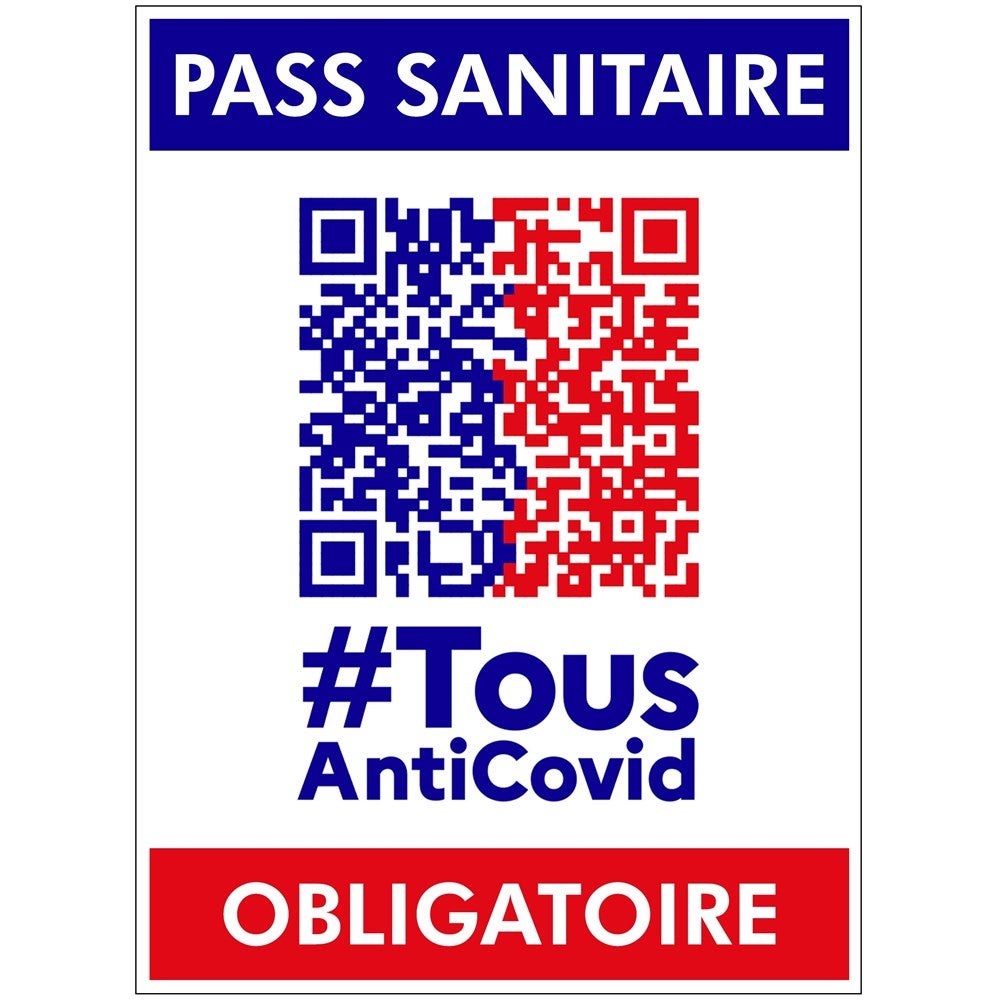 Sticker QR CODE "PASS SANITAIRE OBLIGATOIRE" - 15 X 20 CM / Marque ...