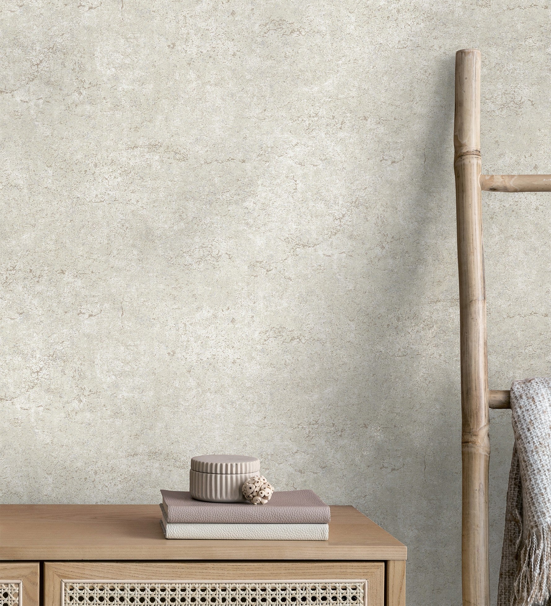 Papier peint vinyle effet mur de pierre naturelle blanc os - Oni Stone ...