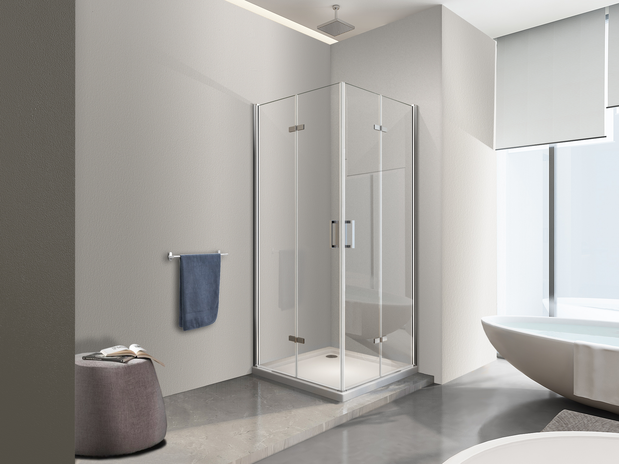 NALA Douche pour installation angulaire double avec ouverture pliante ...