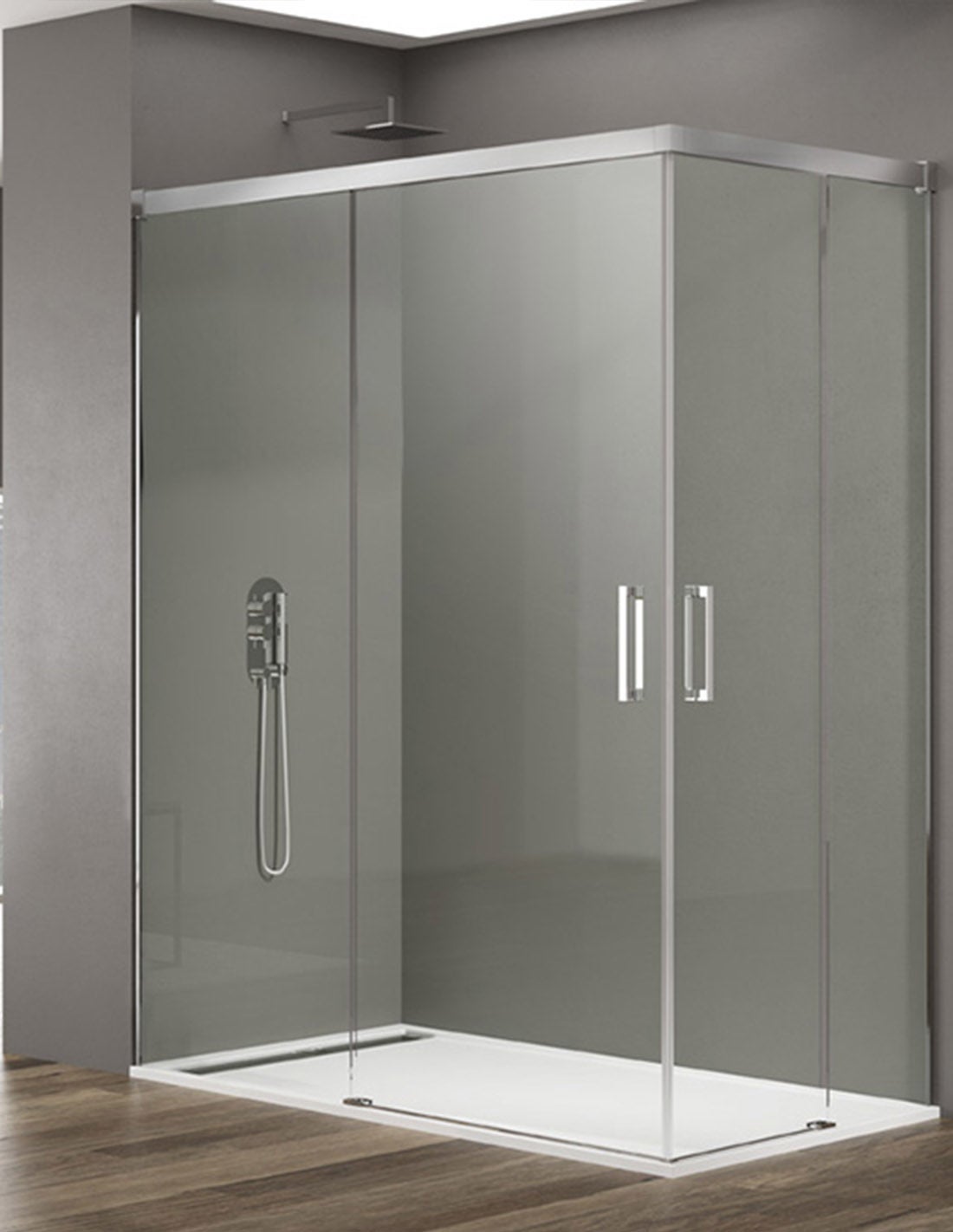 Cabine Paroi de douche d'angle 2+2 ALLSTONE BASIC, Sans profil ...