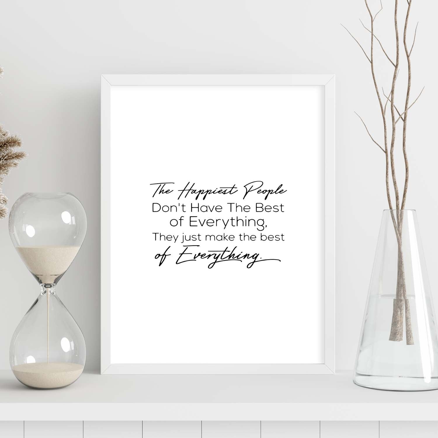 Poster Con Frase Inspiracional. Lámina De Decoración 'la Gente Feliz ...