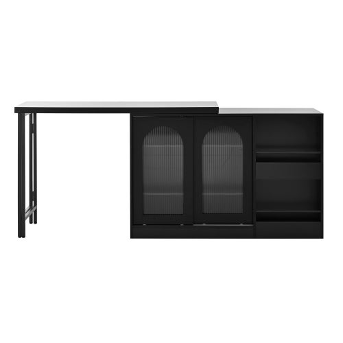 Table haute moderne, extensible, pivotante à 360° avec rangement, table ...