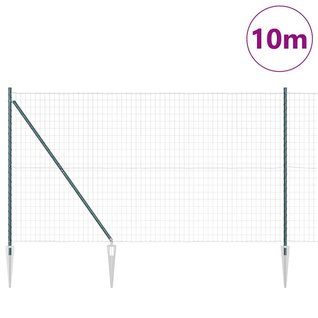 Clôture en acier vert avec poteaux 1,6 x 10 m - COMFORTXL | Leroy Merlin