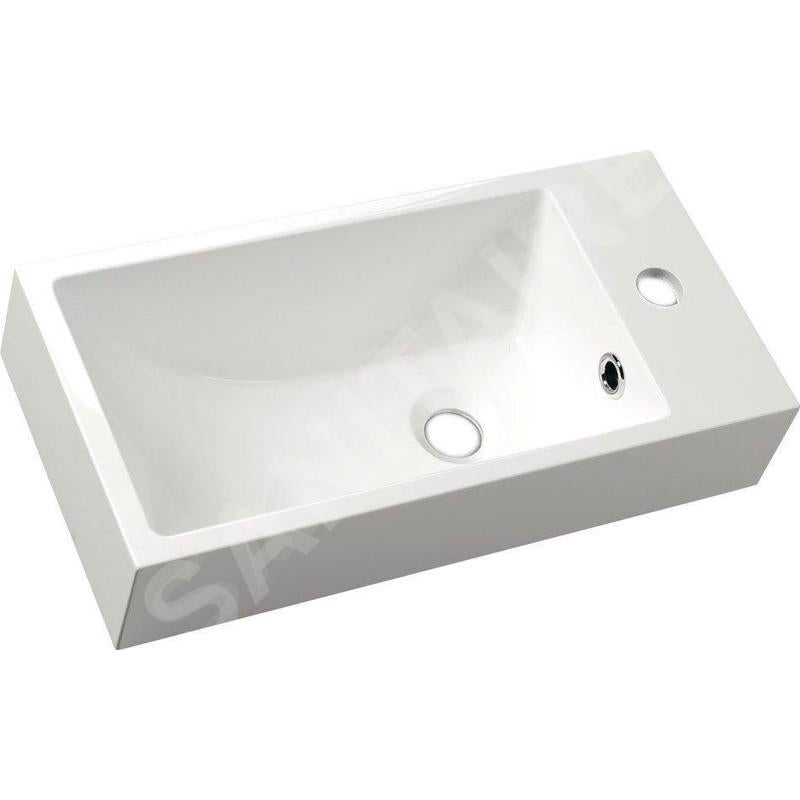 Sapho Small - Lavabo Ariana 500x100x250 mm, robinet à droite, blanc ...