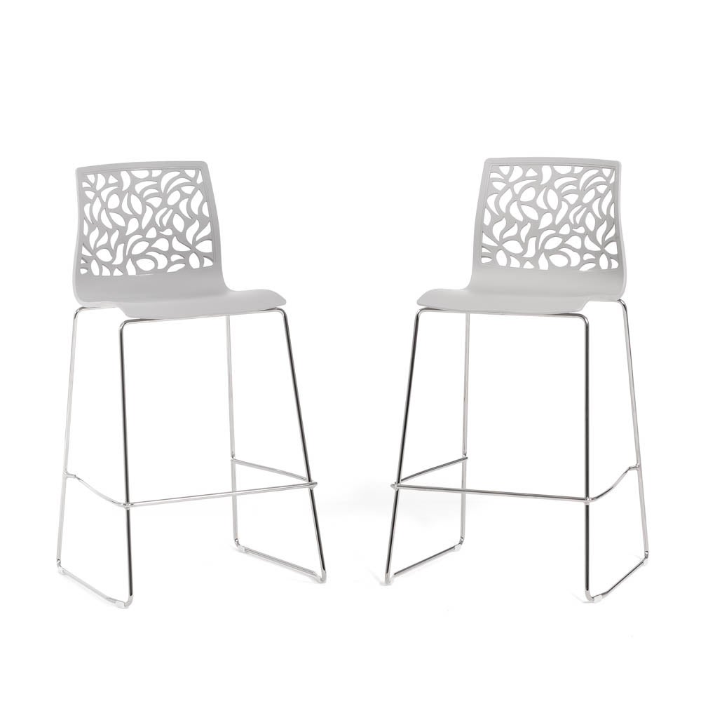 Pareja de taburetes de cocina (altura del asiento: 65 cm) Anna XL Gris ...