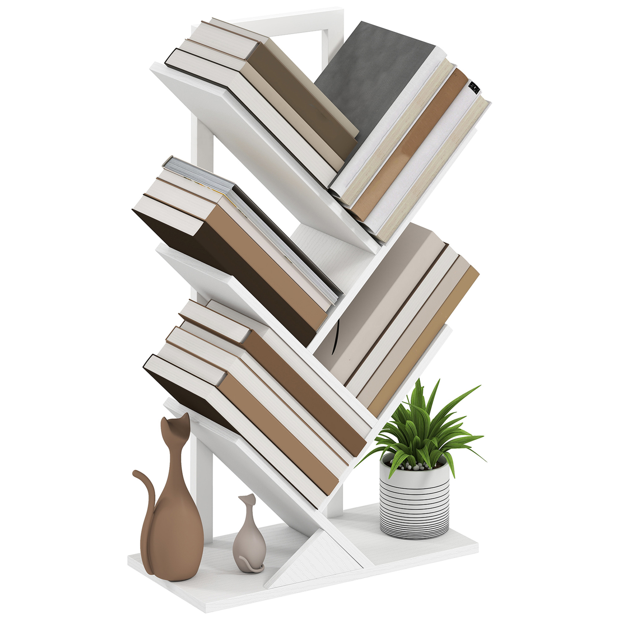 Estantería en Forma de Árbol con 5 Estantes y Sistema Antivuelco para ...