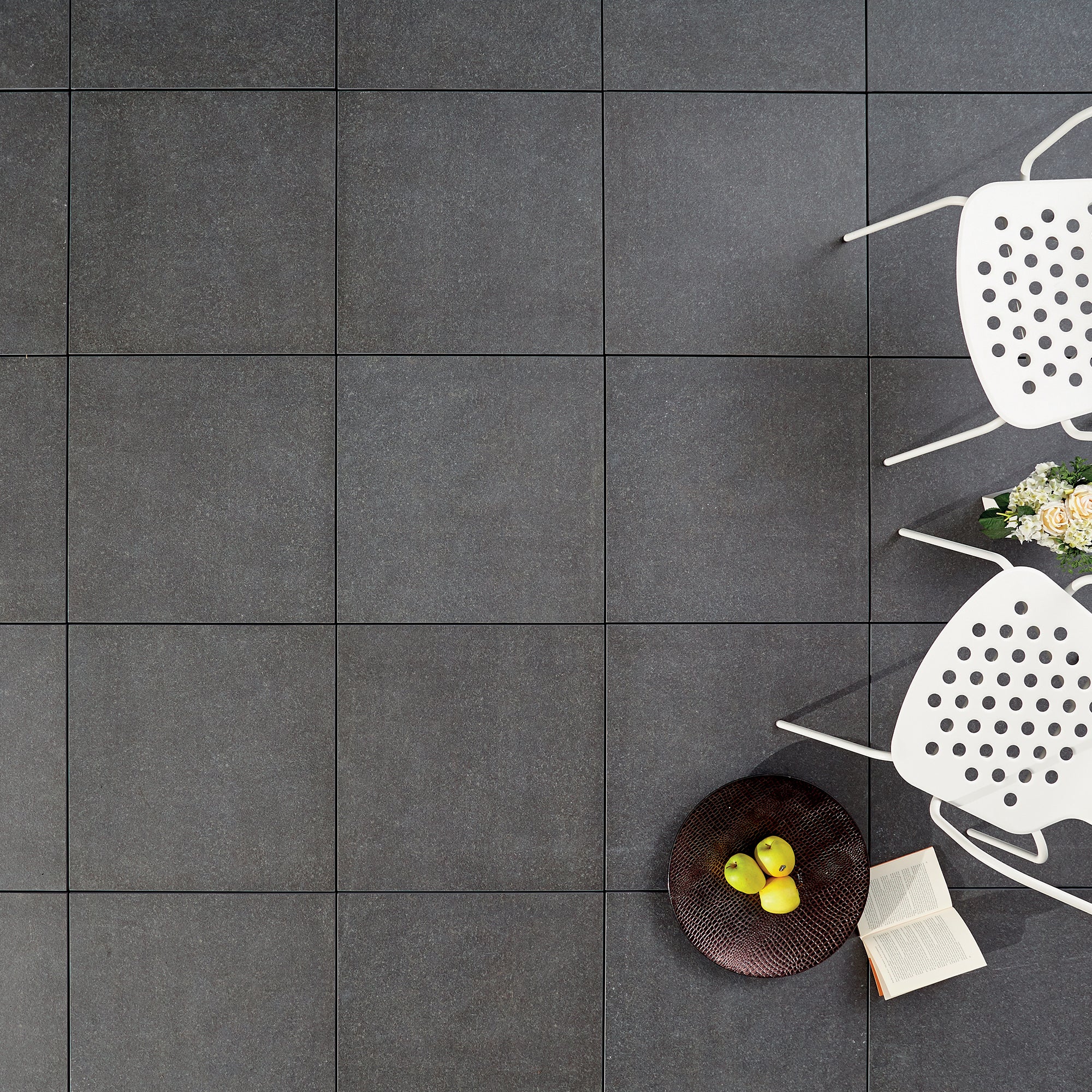 Dalle sol extérieur grès cérame Premium effet pierre grise Sassari l.60 ...