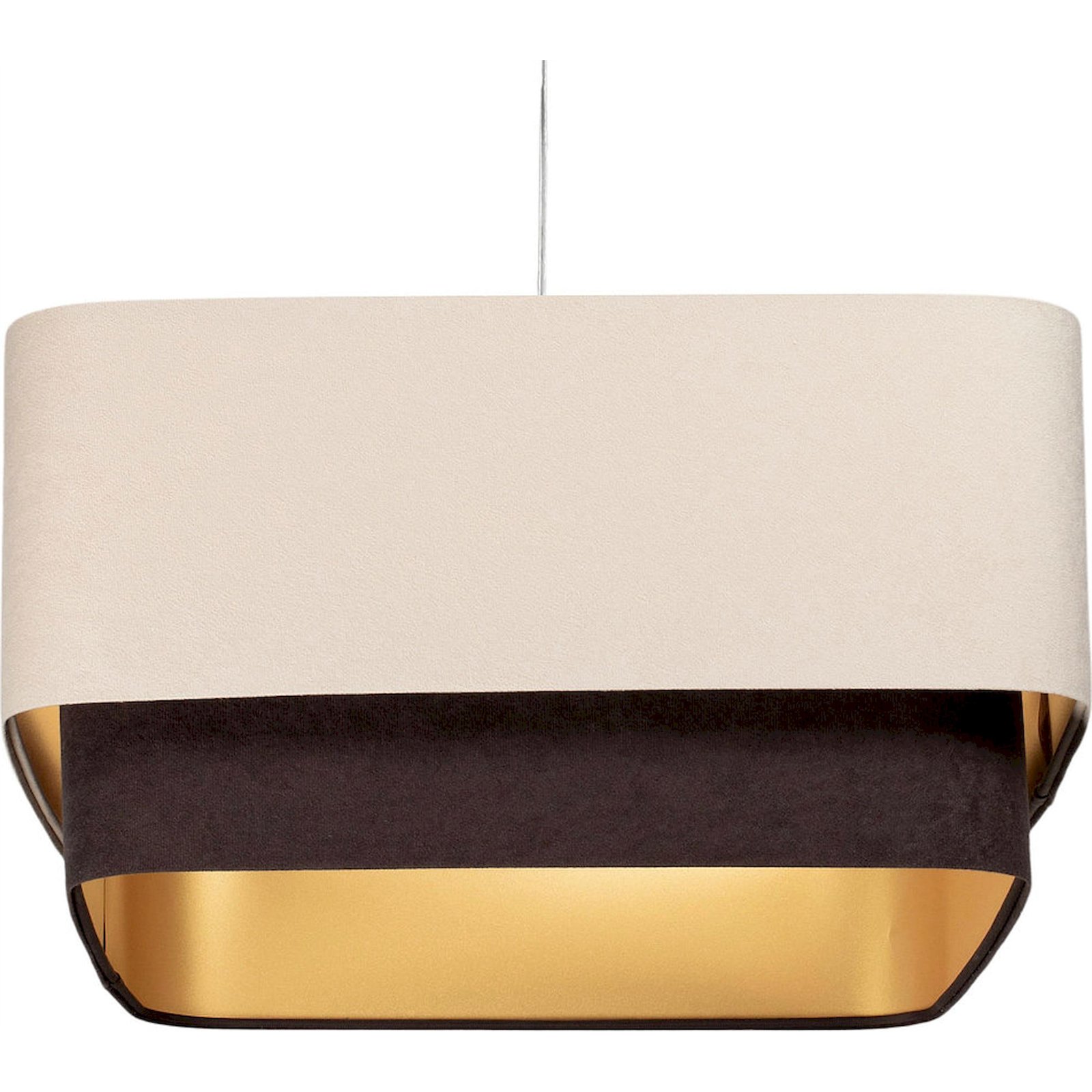 Suspension élégante en velours et PVC doré 51,0 x 47,0 x 28 cm Beige ...