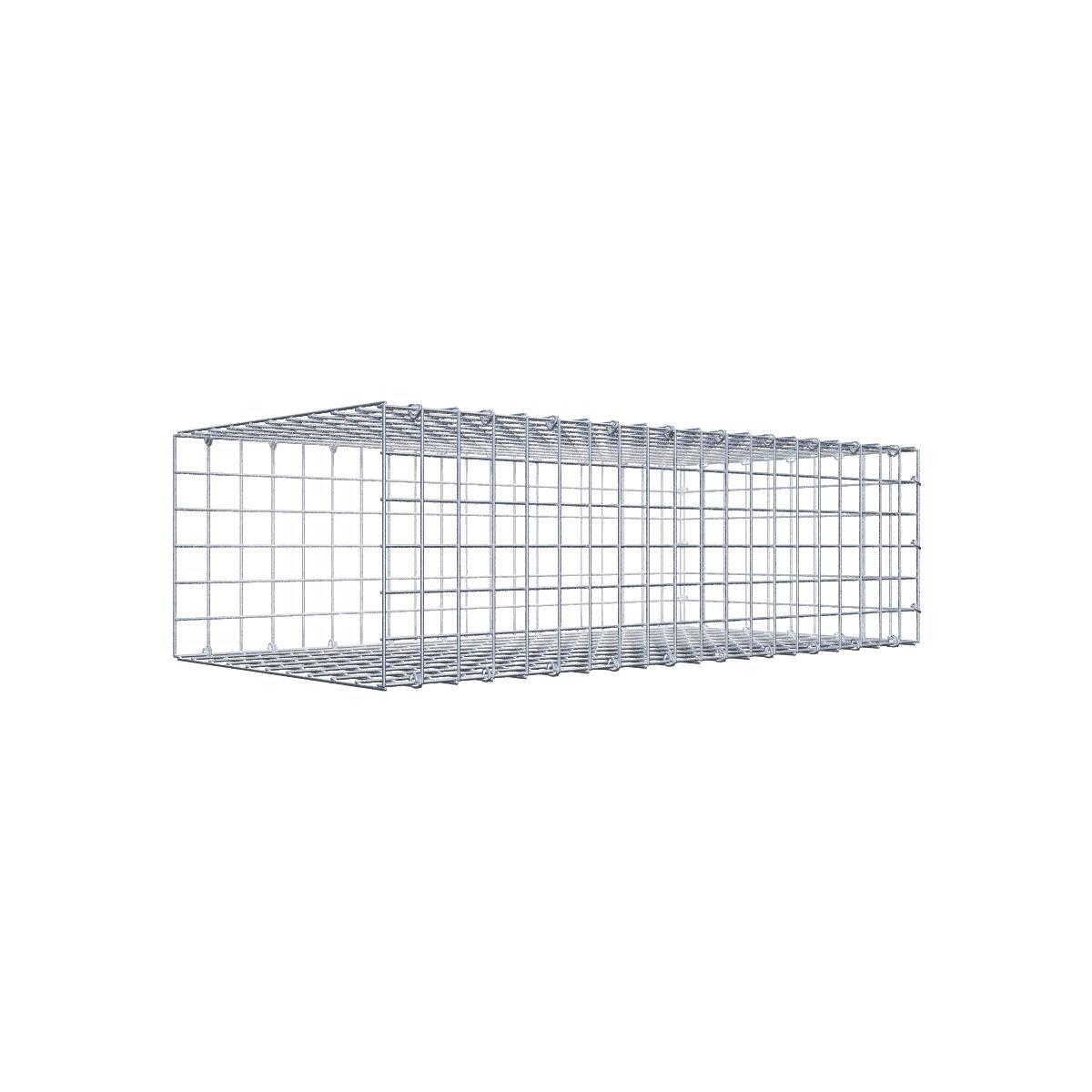 Gabion à monter en longueur 100 cm x 30 cm x 50 cm (L x H x P), maille 5 x 5 cm, Anneaux en C ...