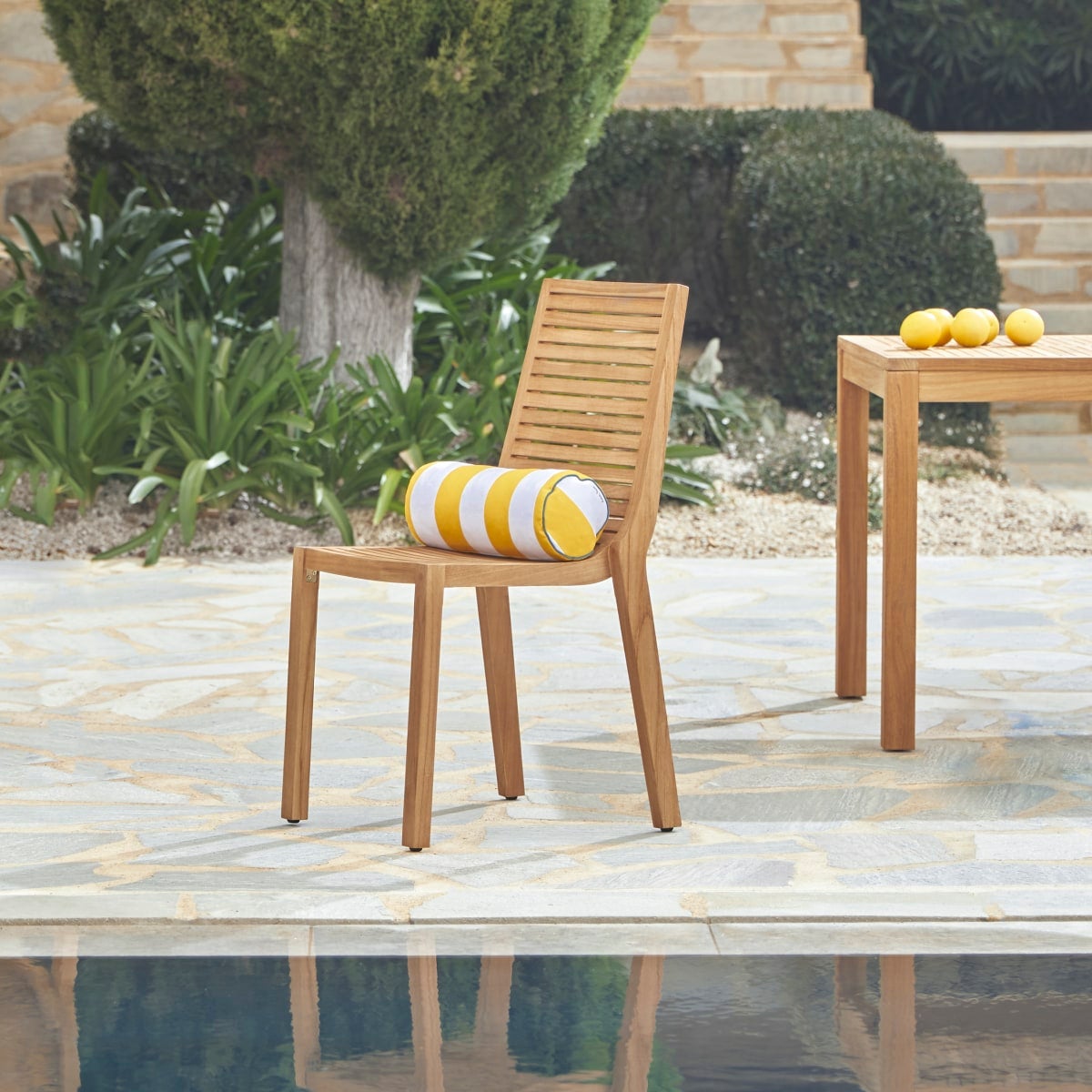 Tikamoon Silla jardín balcón terraza madera maciza teca Teo | Leroy Merlin