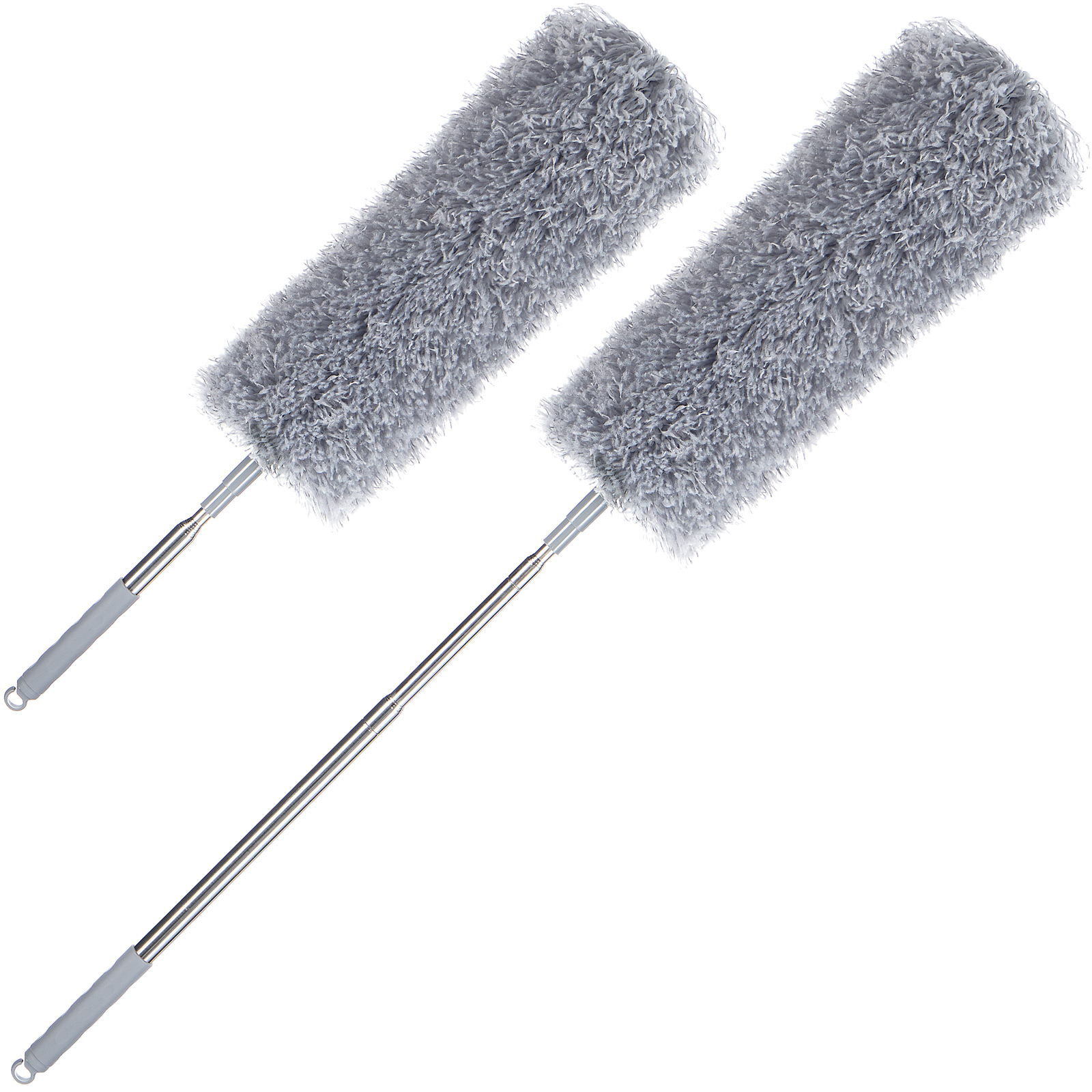 Monzana 2x Plumeau dépoussiérant gris en microfibre pliable ajustable ...
