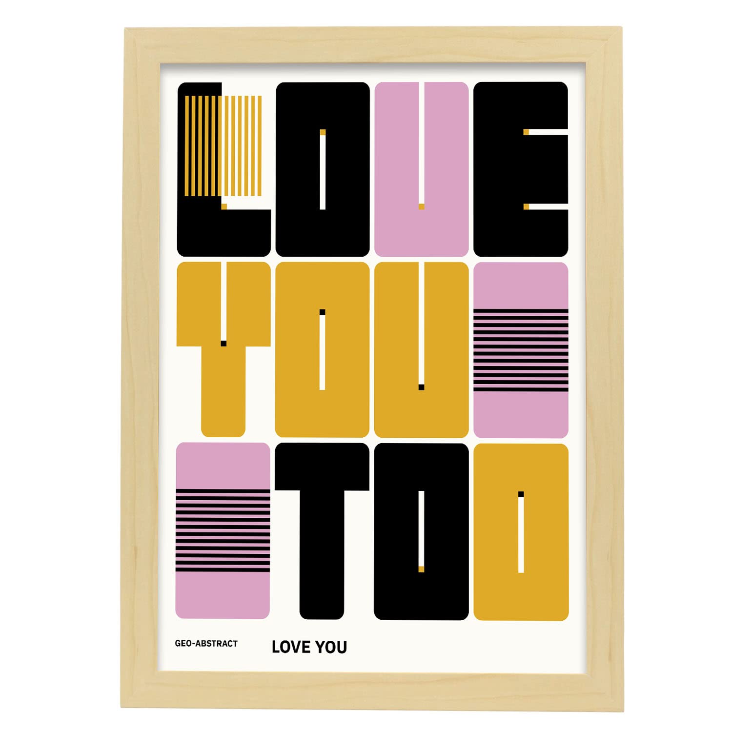 Nacnic Affiche Abstraite Du Pop Art. Je T'aime Aussi. Illustrations ...