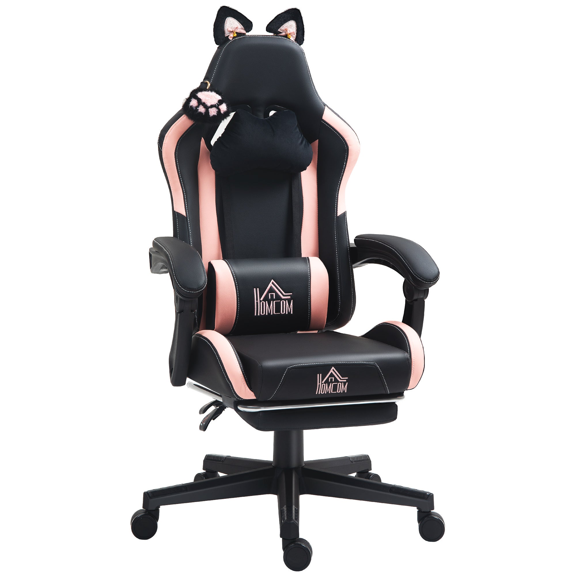 Silla Gaming HOMCOM Plástico Negro 65x62x124 cm 921-794V00BK | Leroy Merlin