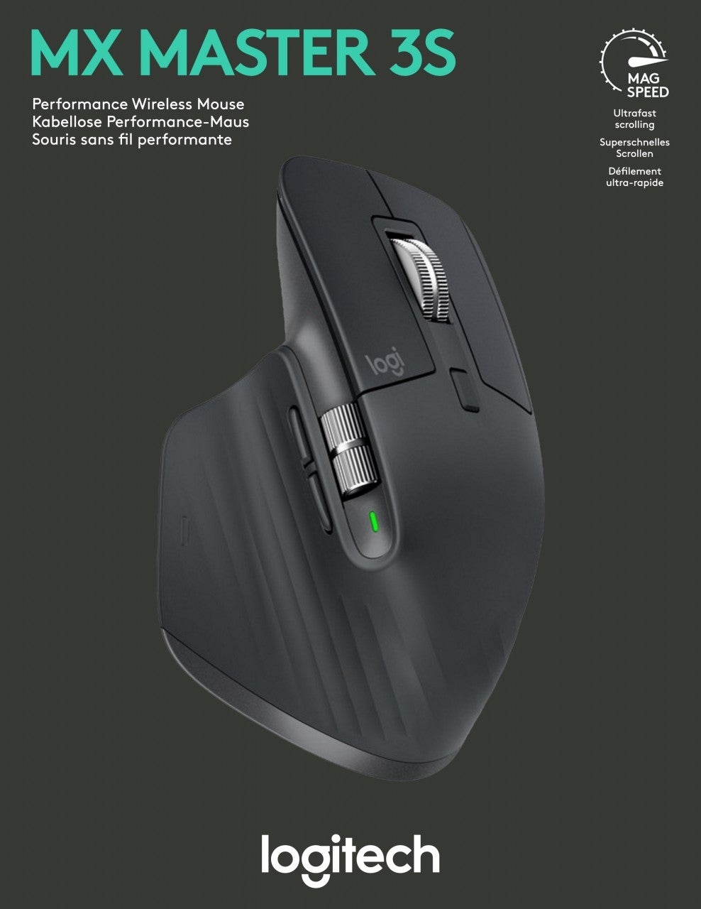 Logitech - Mouse wireless - MX Master 3S Performance, ergonomico ...