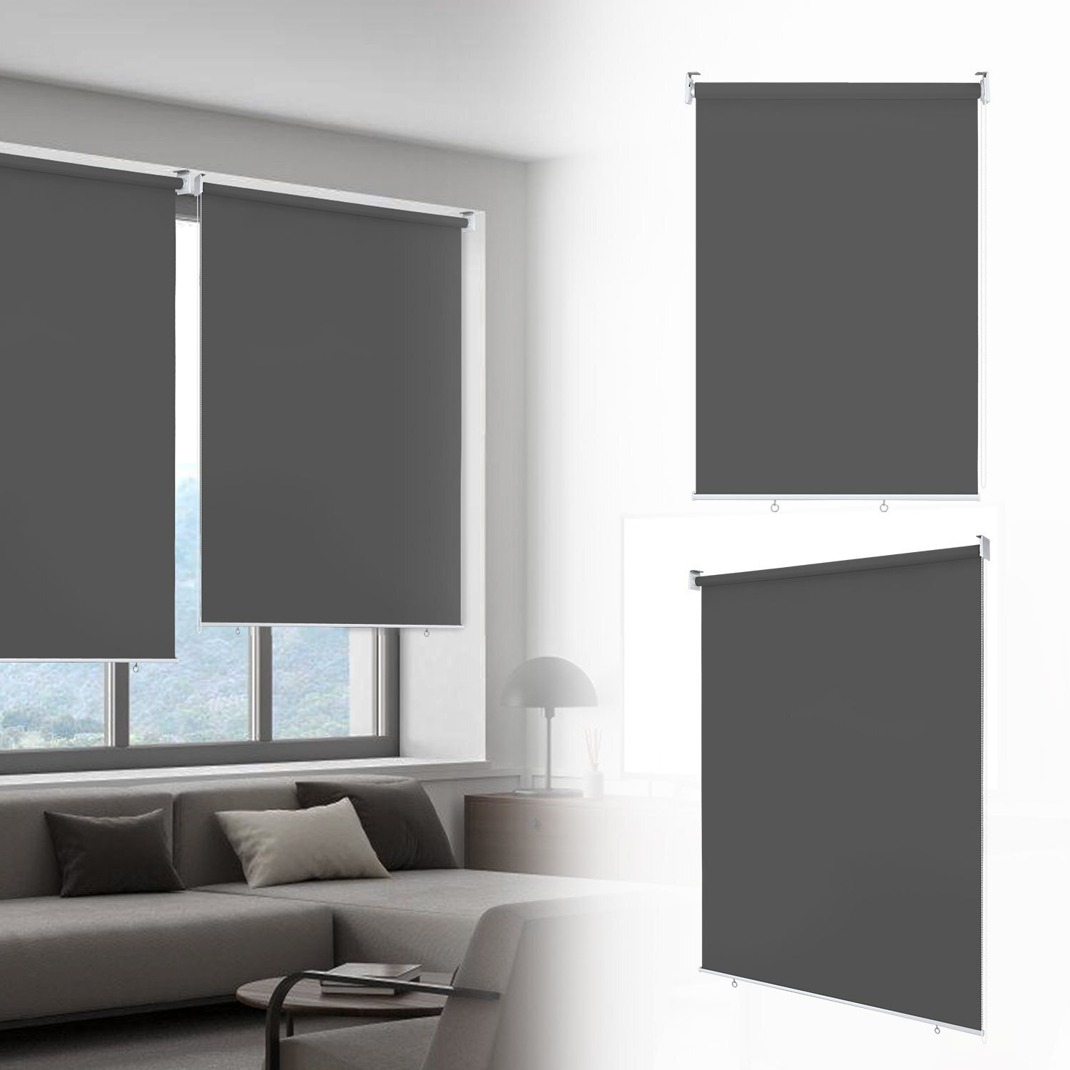 Juego de 2 Estor enrollable vertical exterior para terraza o balcón ...