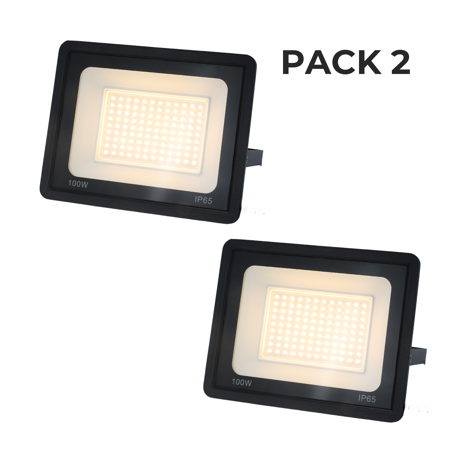 Pack de 2 Focos Proyectores LED Exterior IP65 Impermeable 100W 9500Lm ...