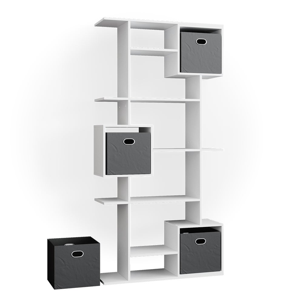 Vicco meuble de rangement cube Cube, Blanc, 92 x 187.5 cm avec 2 boîtes ...