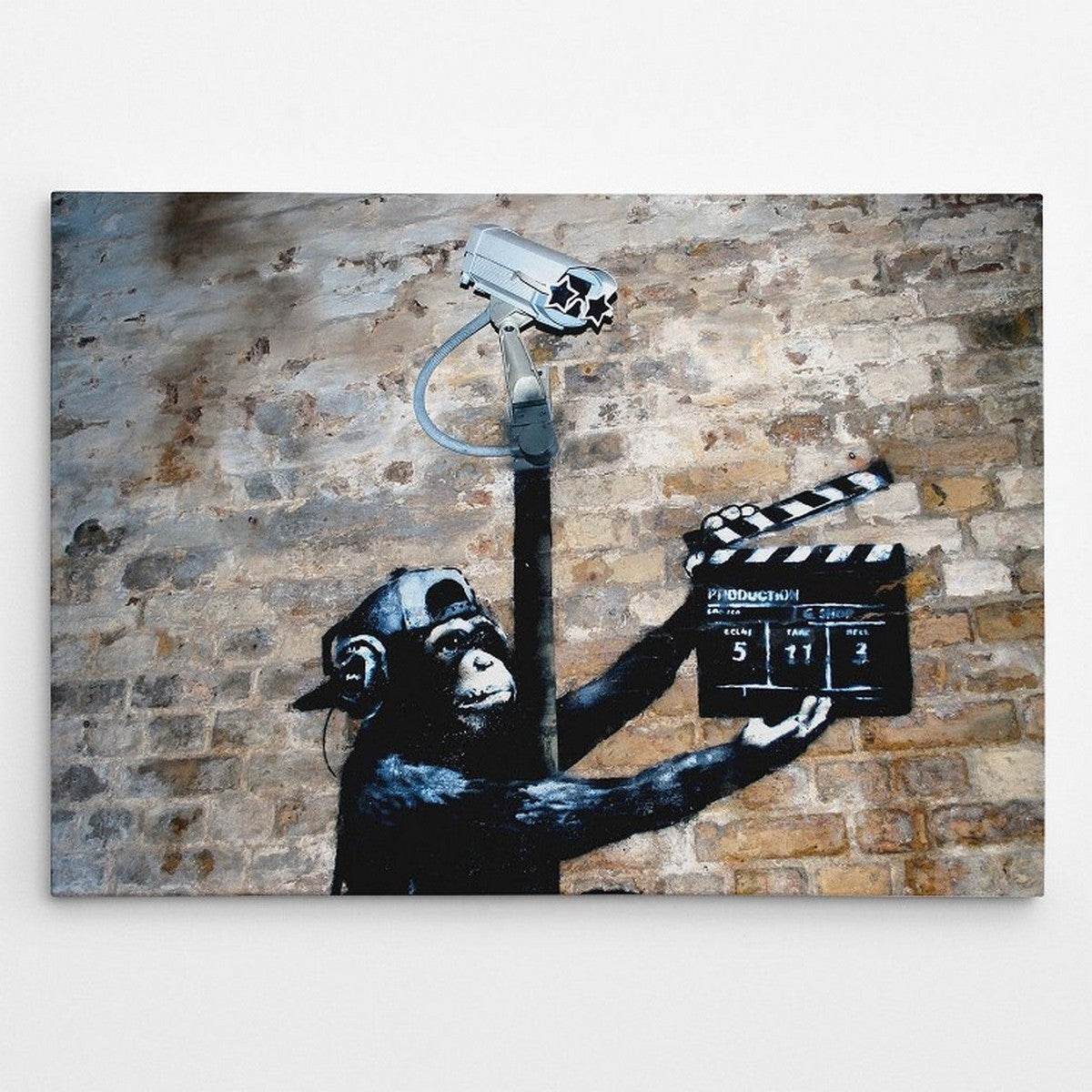 Impression sur Toile Banksy Singe Directeur, Polyester, Noir, EPIKASA ...