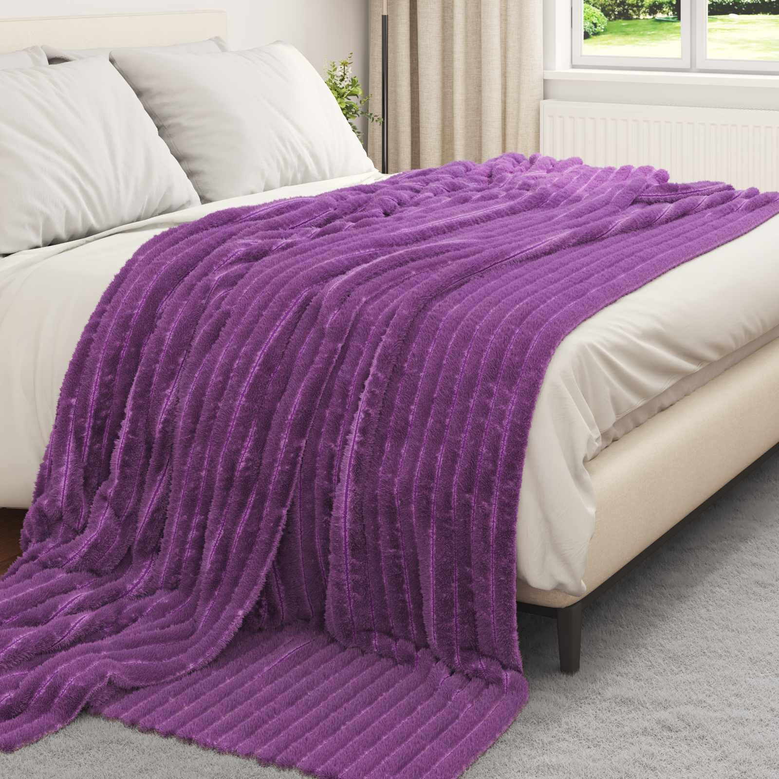Mantitas de Sofá 6 pcs Morado 270 x 240 cm Lana vidaXL | Leroy Merlin