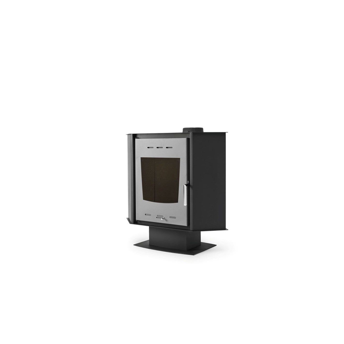 Estufa de leña rincón modelo P 14.3 kW | Chimenea moderna esquinera ...