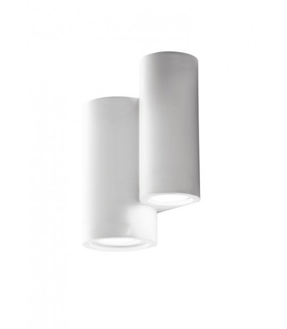 "Applique BANJIE en plâtre blanc à peindre avec lumière à double ...