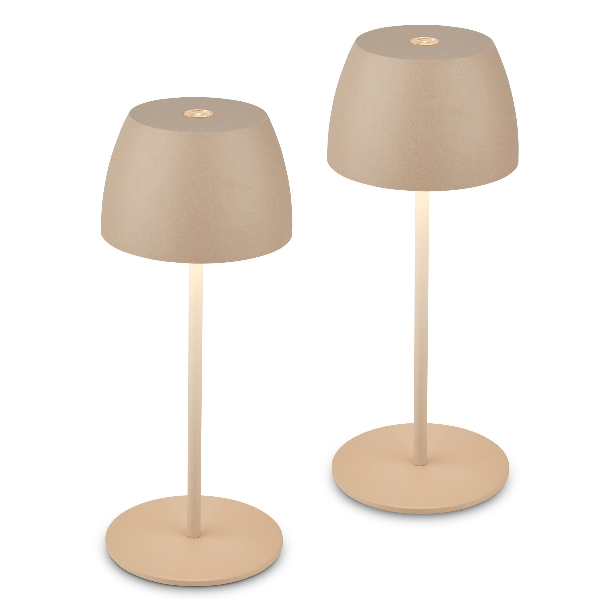 2x Mini LED Lampe de table, lampe de chevet Sans fil Accu Lampe IP44 ...