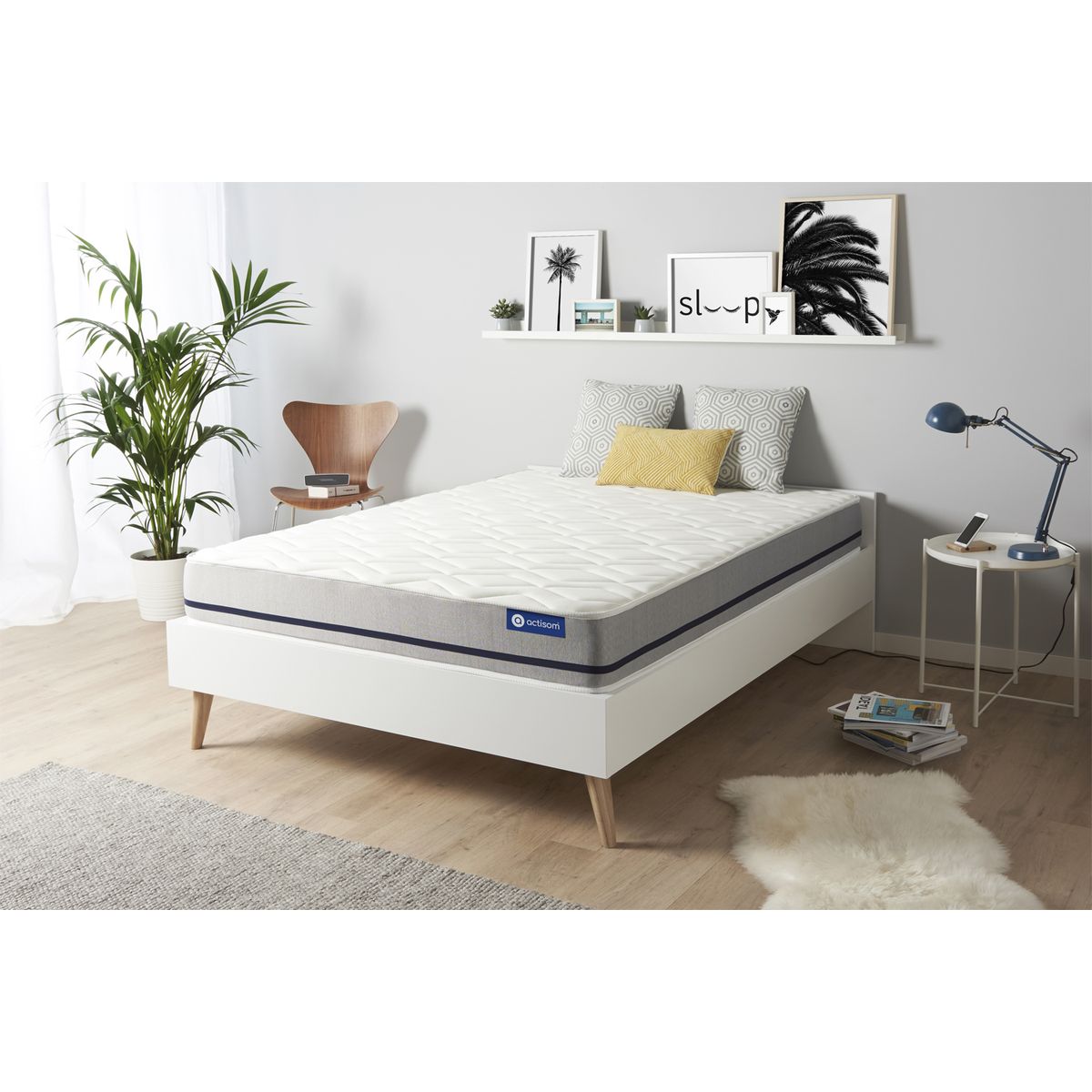 Matelas 180 x 200 cm Actimemo soft - Mémoire de forme - Ep. 20 cm - Mi-ferme - 3 zones de ...