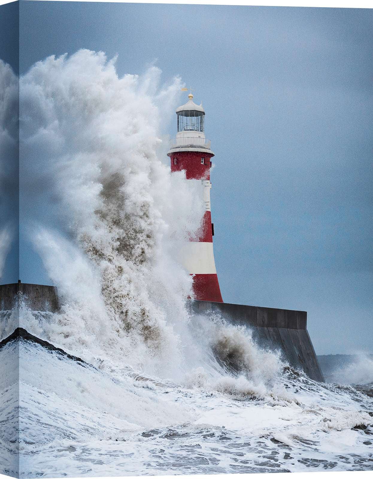Fotografía de faro - impresión sobre lienzo - Pangea Images – Faro, Mar del Norte - tamaño 40x60 ...