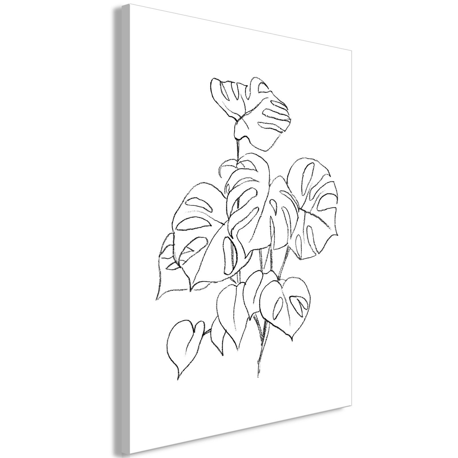 Tableau Monochrome Monstera Partie 1 - 80 x 120 cm | Leroy Merlin
