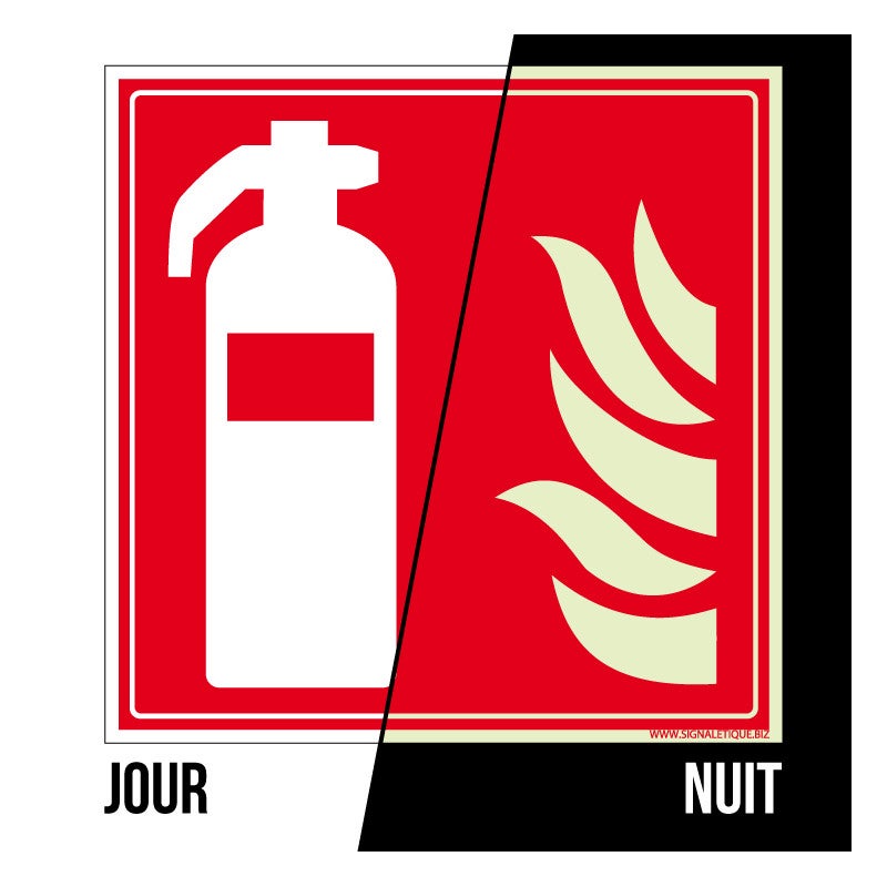 Panneau de Signalisation Extincteur Photoluminescent (A0013) 250 x 250 ...