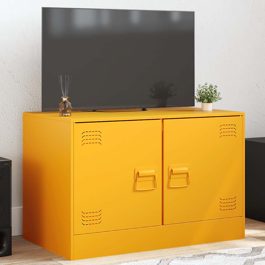 Mobili TV 2 pz Giallo Senape 67x39x44 cm in Acciaio vidaXL | Leroy Merlin