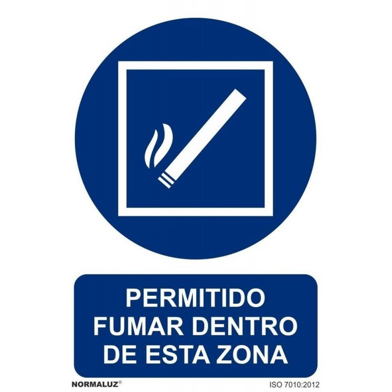 Señal que indica Permitido Fumar Dentro de Esta Zona, con tintas UV de ...