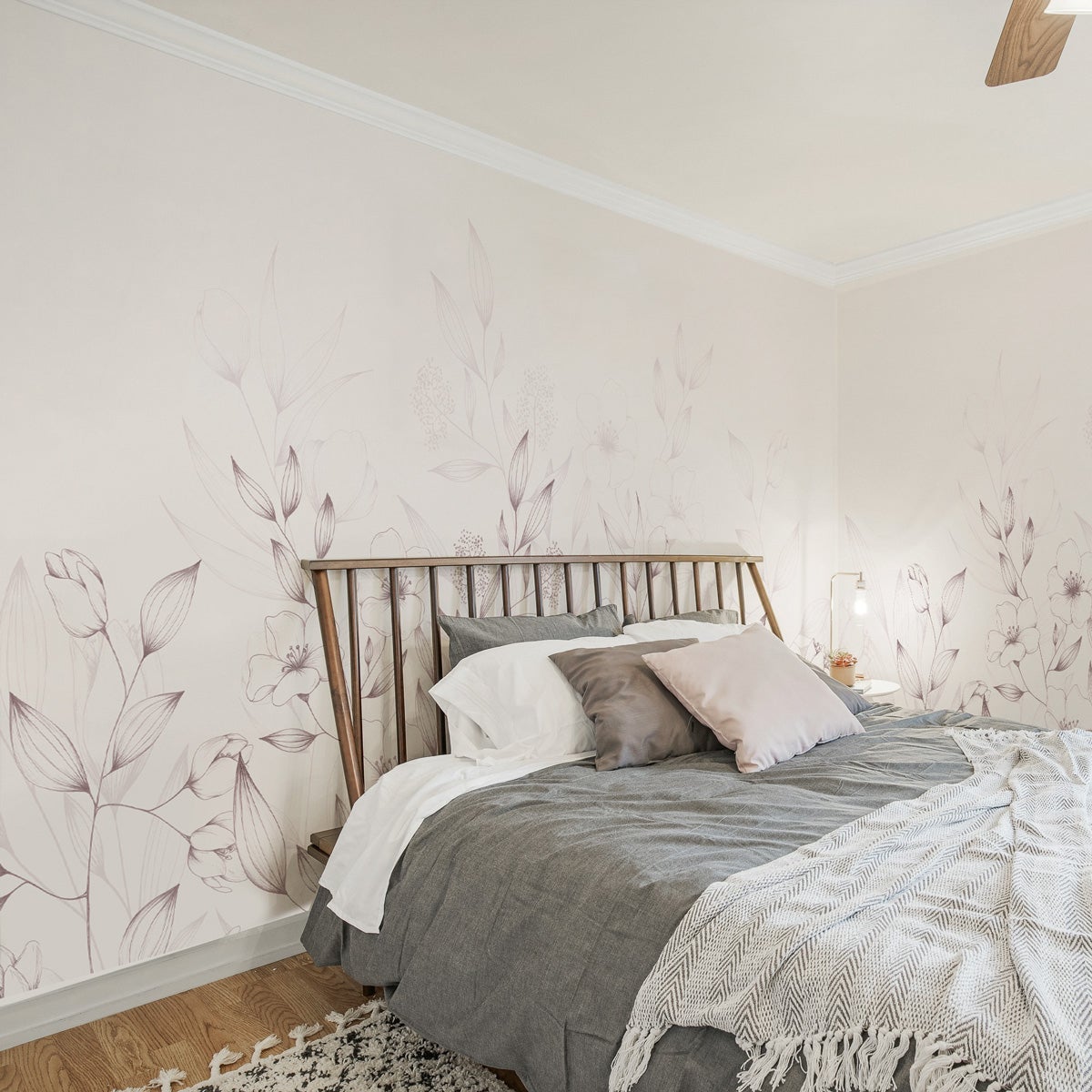 Papier peint panoramique Printemps, Rose 225 x 250cm | Leroy Merlin