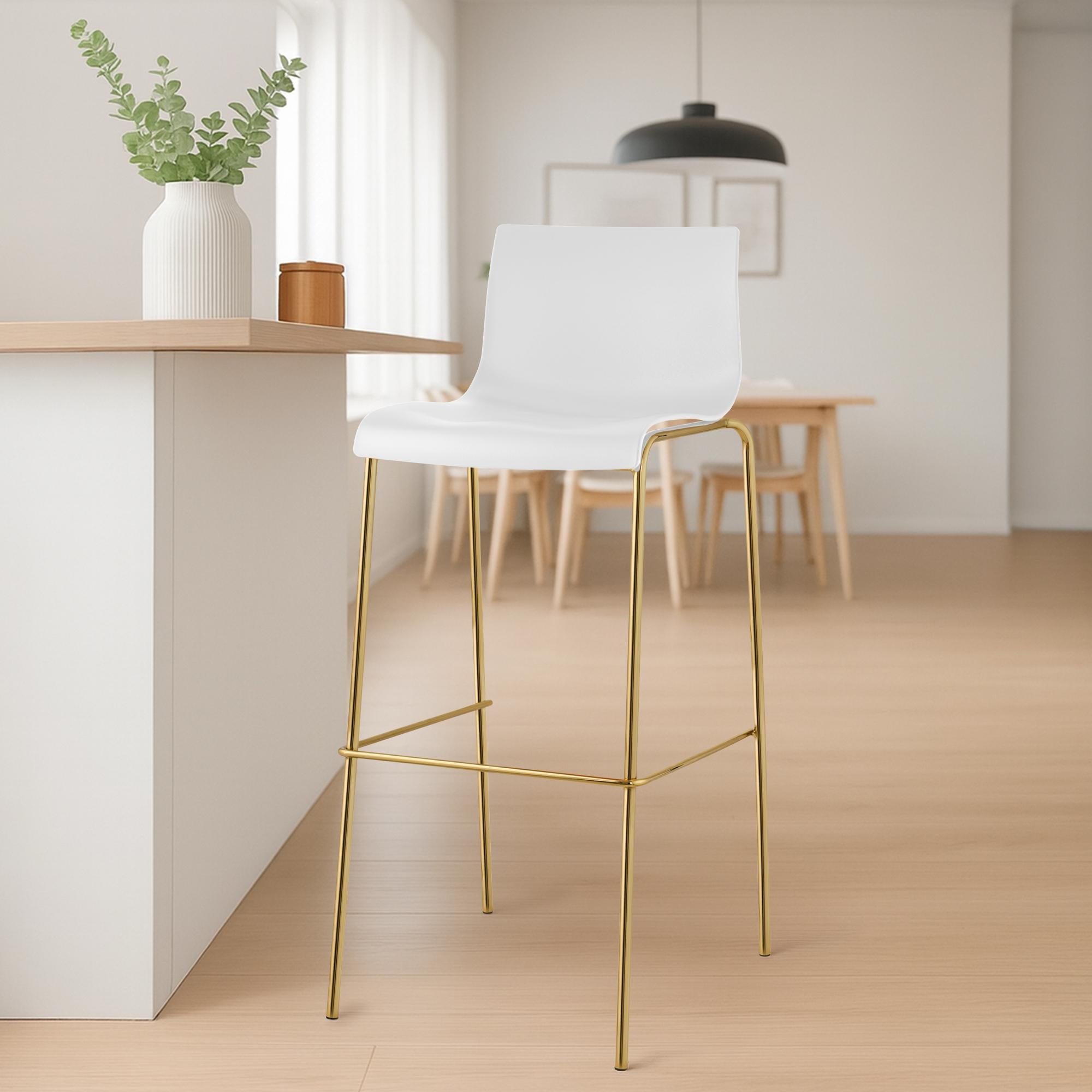 Barhocker Hoover Kunststoff 4-Fuß Gold | Leroy Merlin