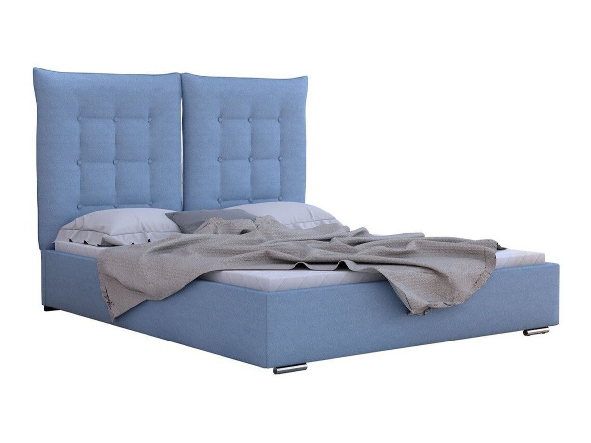 Lit Florence 104, Double, Bleu, 160x200, Tapisserie, 175x214x128cm ...