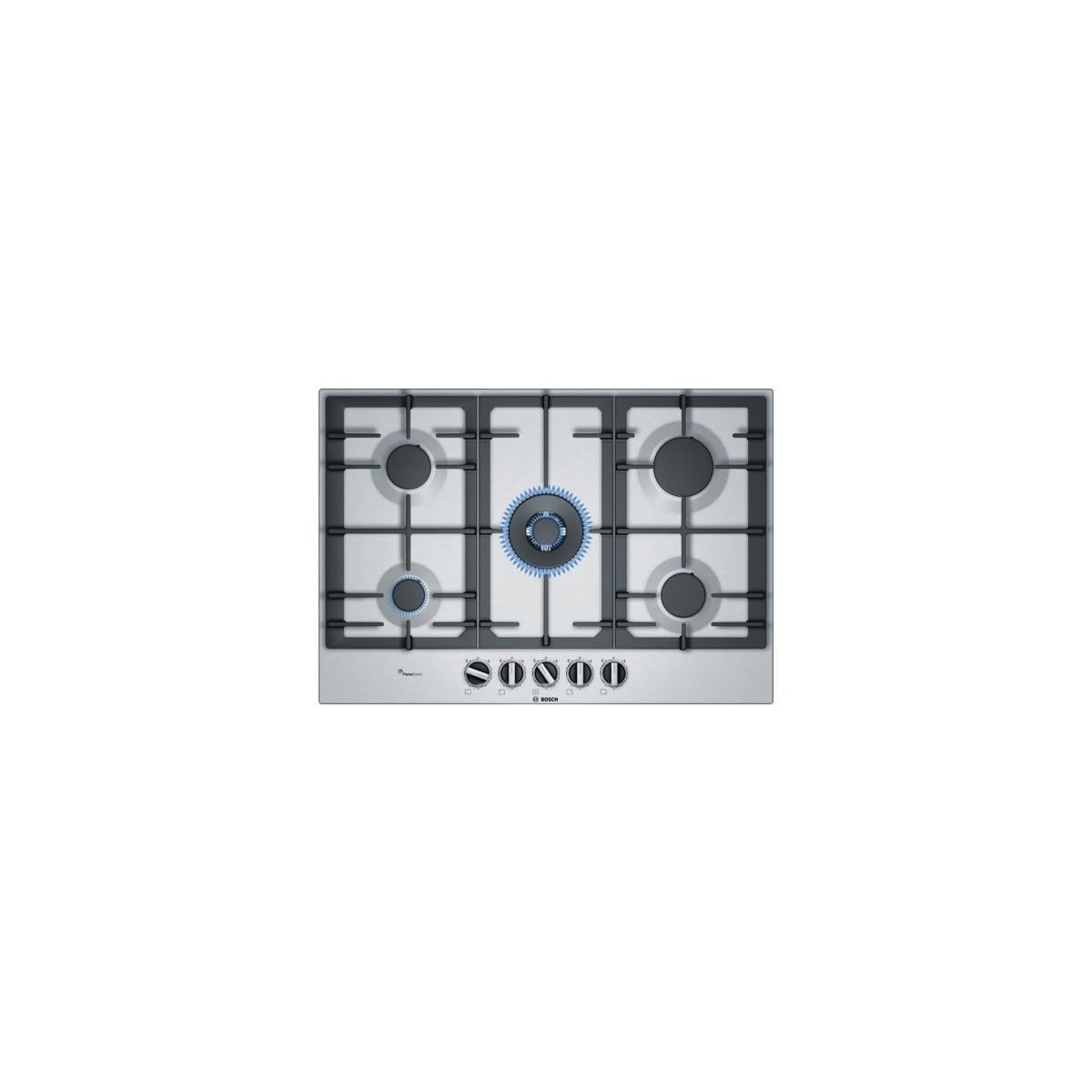 Table de cuisson à gaz encastrable Bosch Serie 6 PCQ7A5B90 Acier 5 ...