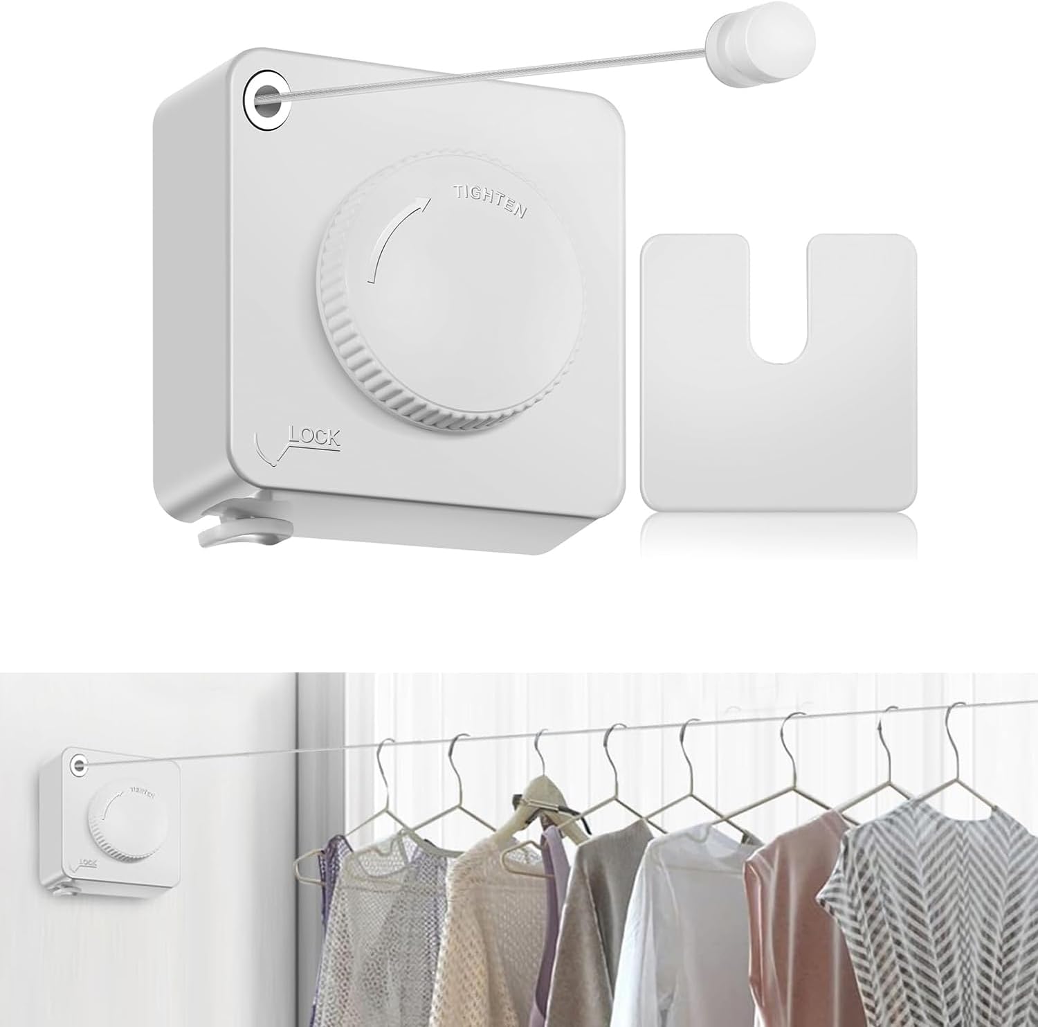 Corde à Linge Rétractable pour Balcon, Fil à Linge Rétractable ...