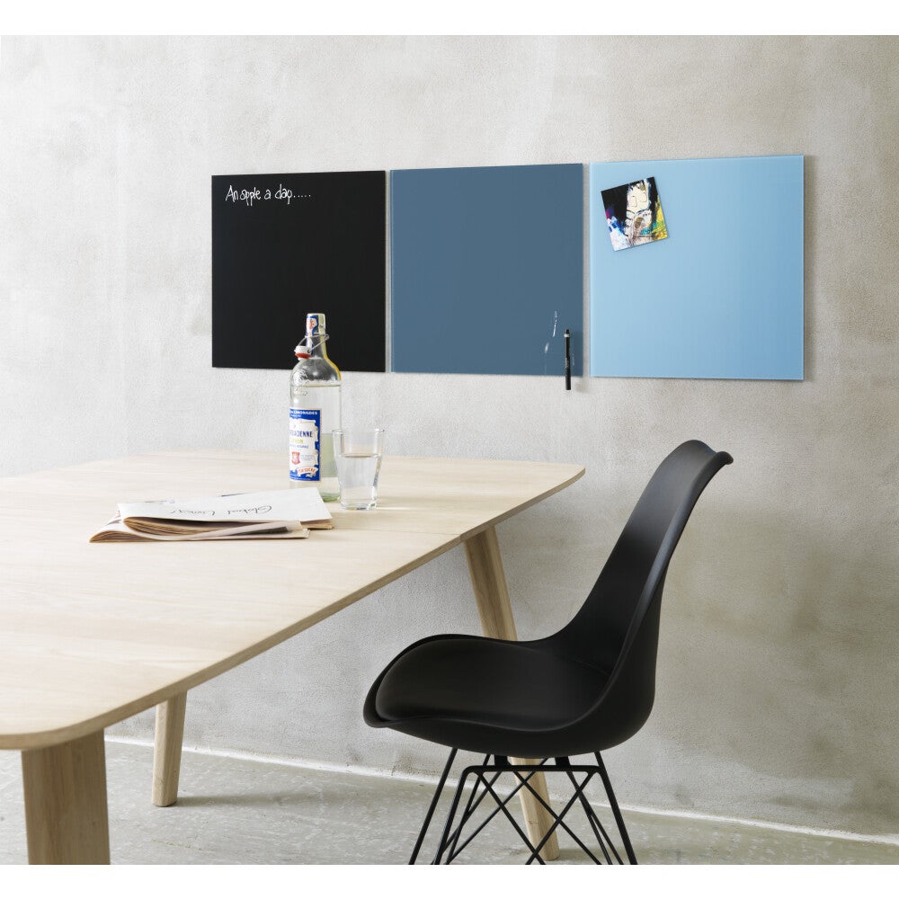 NAGA CLASSIC - Tableau magnétique en verre - 45 x 45 cm - Bleu clair ...