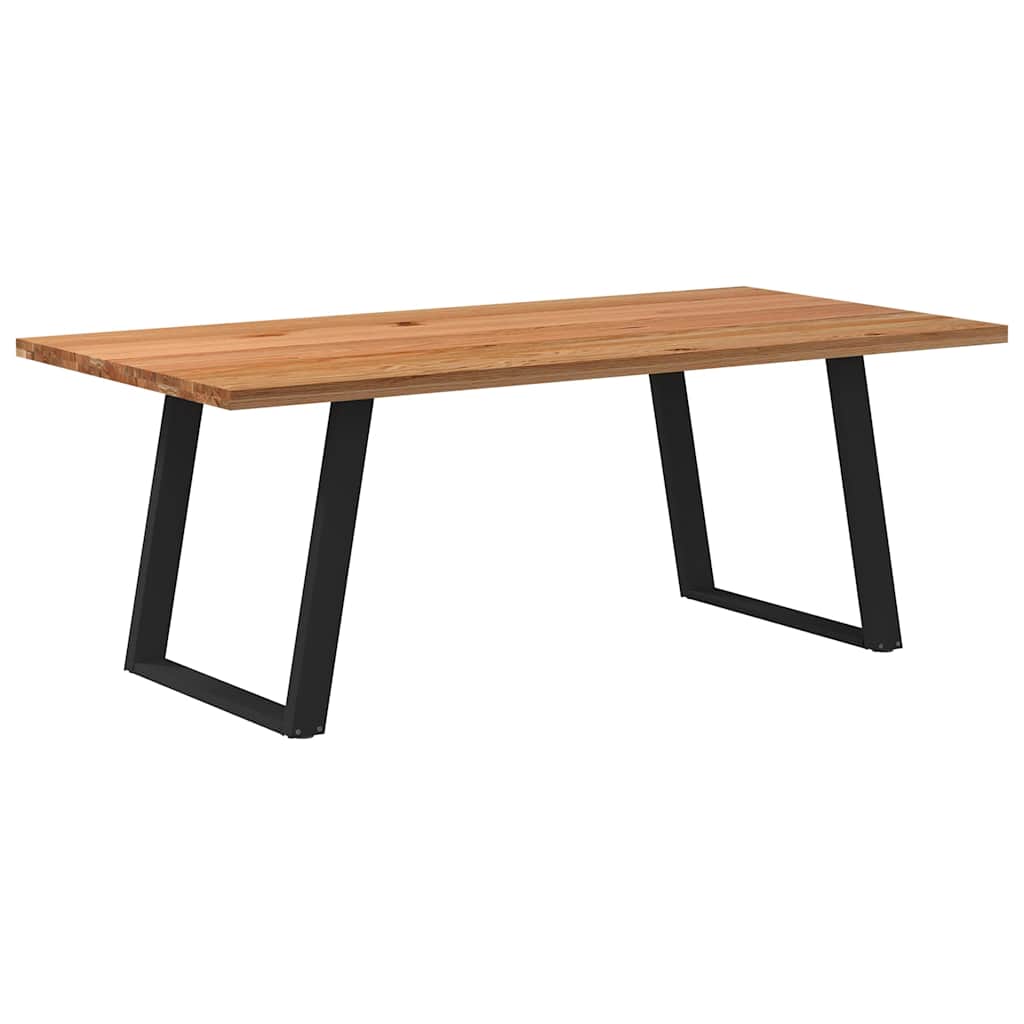 Mesa de comedor rectangular de madera maciza de roble marrón claro ...